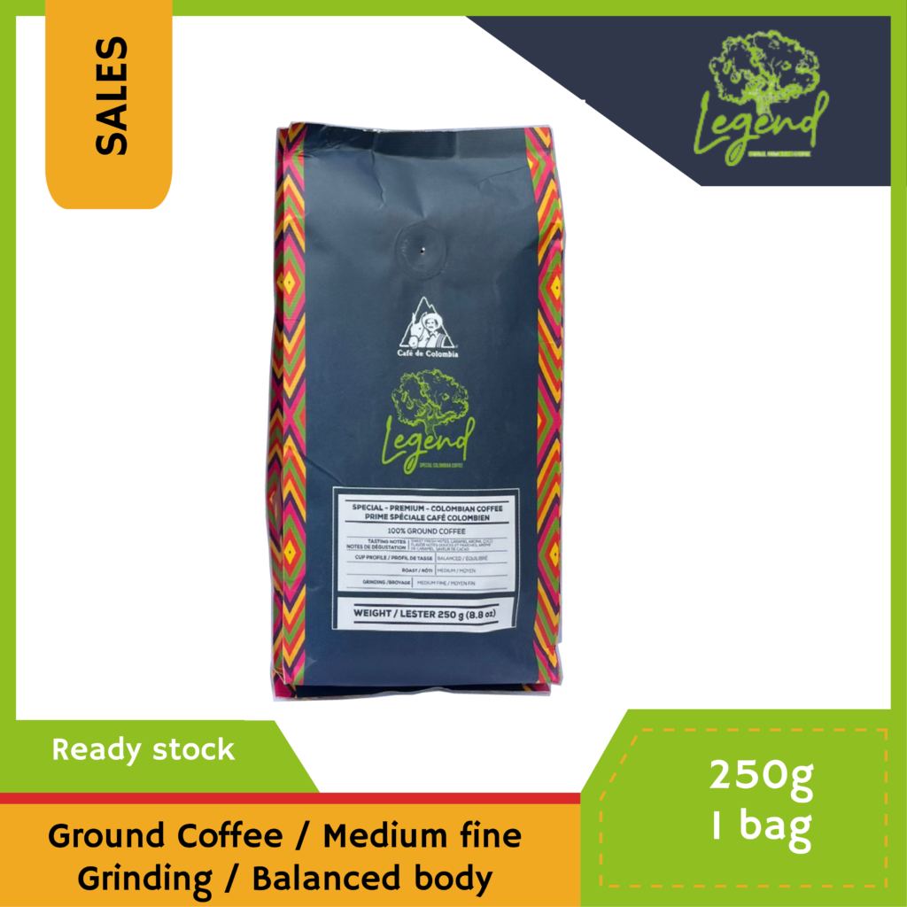 Legend Colombian roasted coffee from Huila | 250g | Gorund